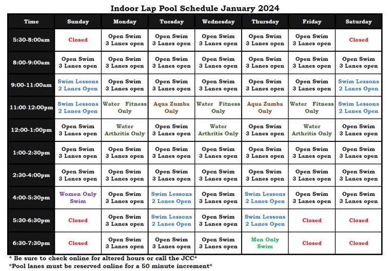 Pool Schedules | Simon Family JCC