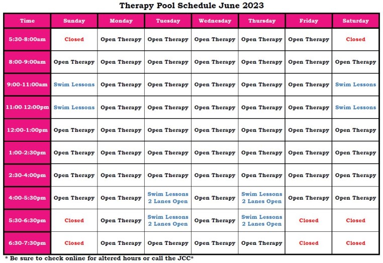 Pool Schedules#N# | Simon Family JCC