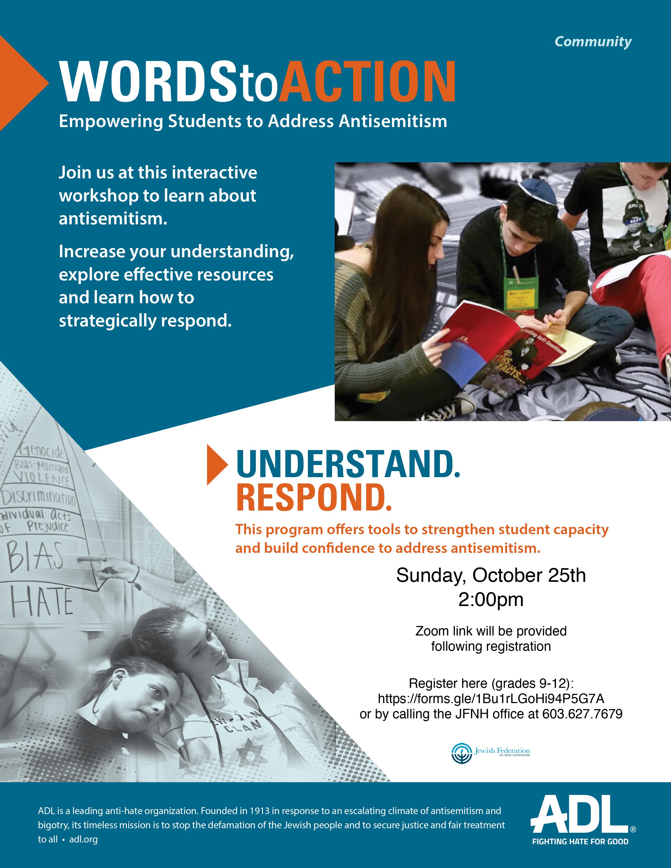 ADL Presents Words to Action Grades 9-12 | Jewish Federation of New ...