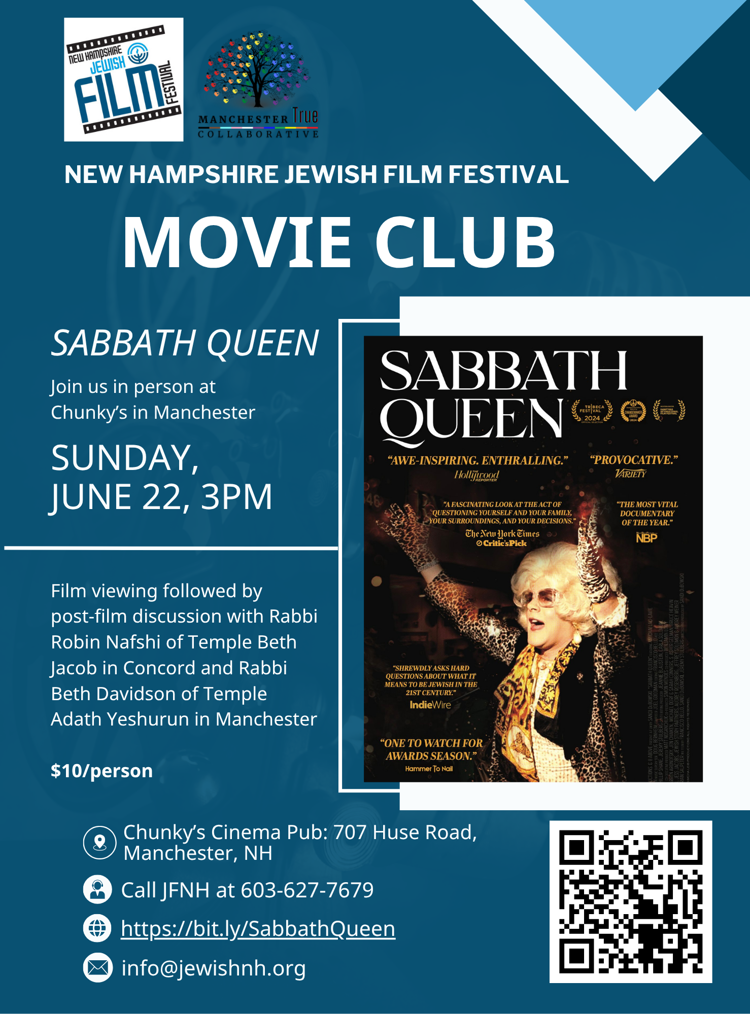 Movie Club - Sabbath Queen | Jewish Federation of New Hampshire