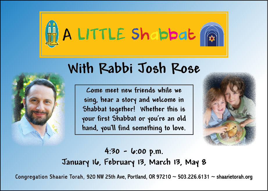 A Little Shabbat with Rabbi Rose | Jewish Federation of Greater Portland