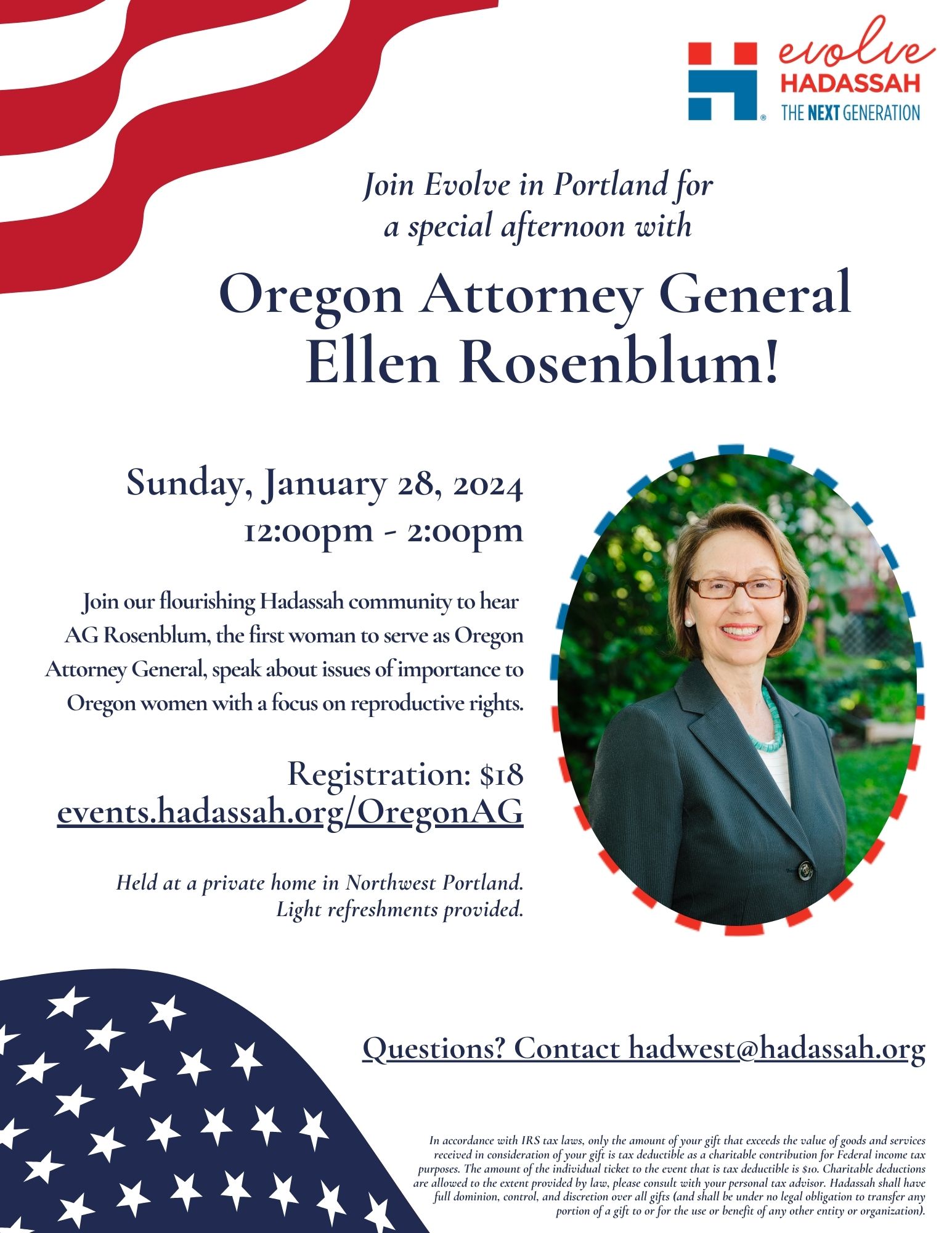 Join Hadassah for a special afternoon with Oregon AG Ellen Rosenblum ...