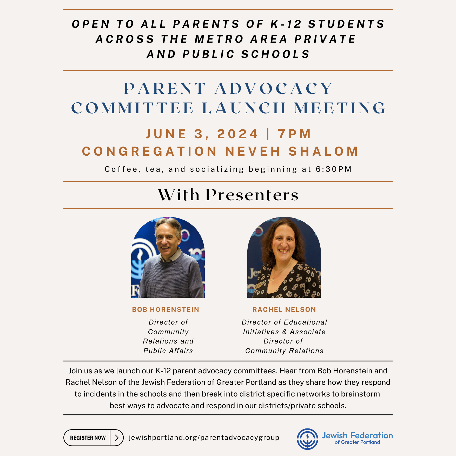 Parent Advocacy Committee Launch Meeting | Jewish Federation of Greater ...