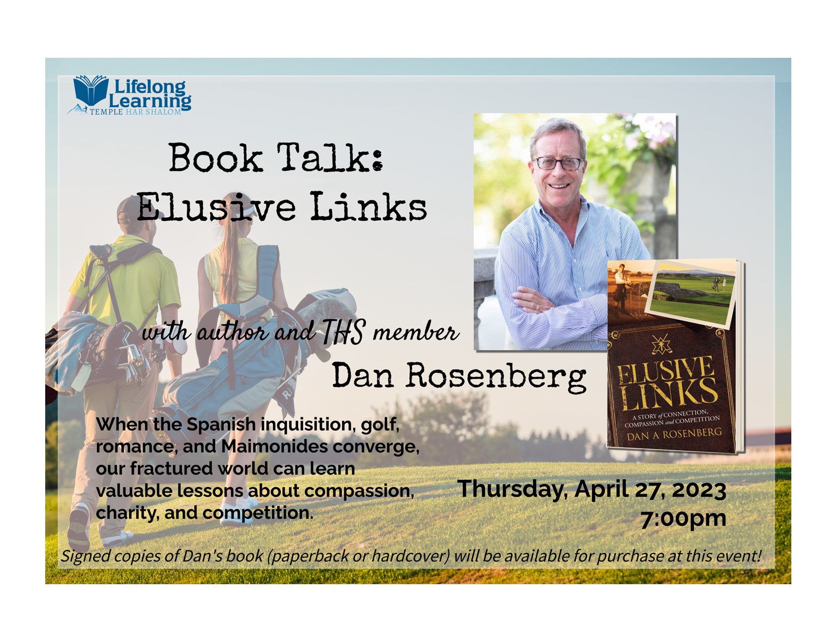 Temple Har Shalom Lifelong Learning Book Talk with Dan Rosenberg | Jewish Life NJ