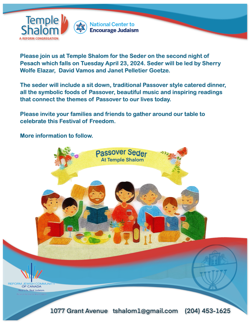 Pesach Seder on the Second night of Pesach | Jewish Federation of Winnipeg