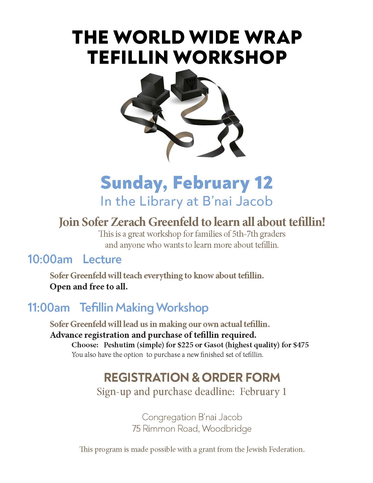 THE WORLD WIDE WRAP TEFILLIN WORKSHOP | Jewish Federation of Greater ...